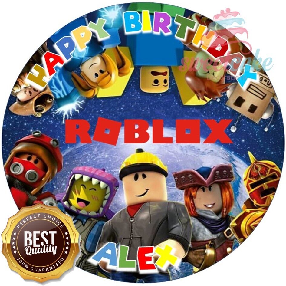 ROBLOX Edible Cake Toppers & Cupcakes | Icing Sheet or Wafer Card ...